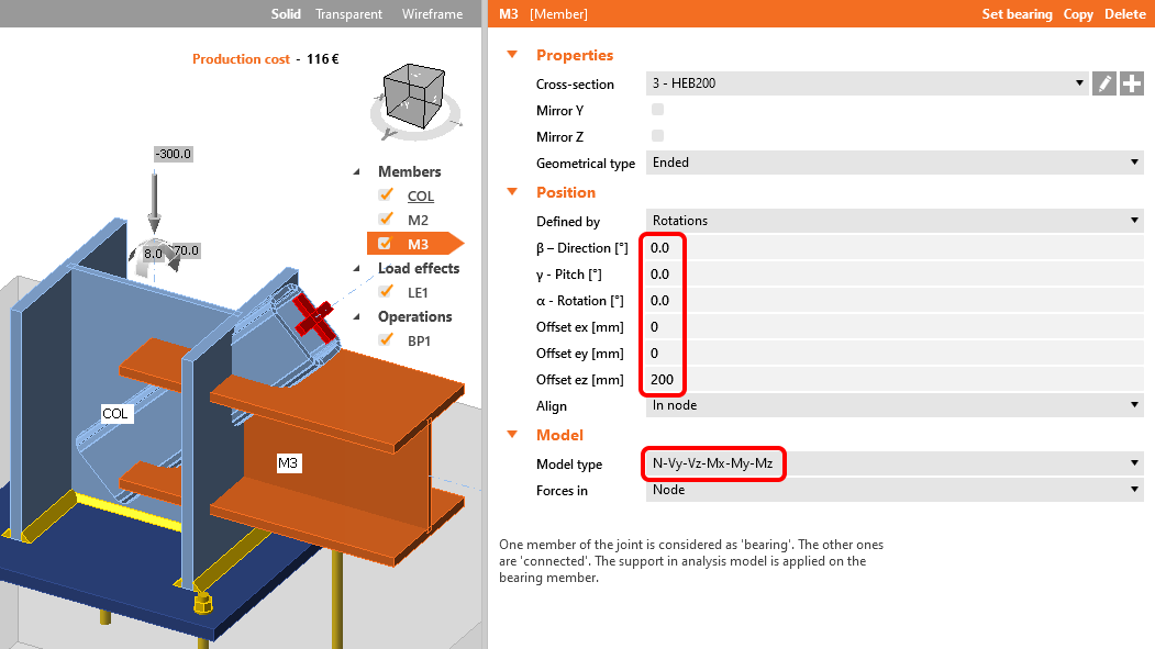 Structural design of footing with diagonal (EN) | IDEA StatiCa