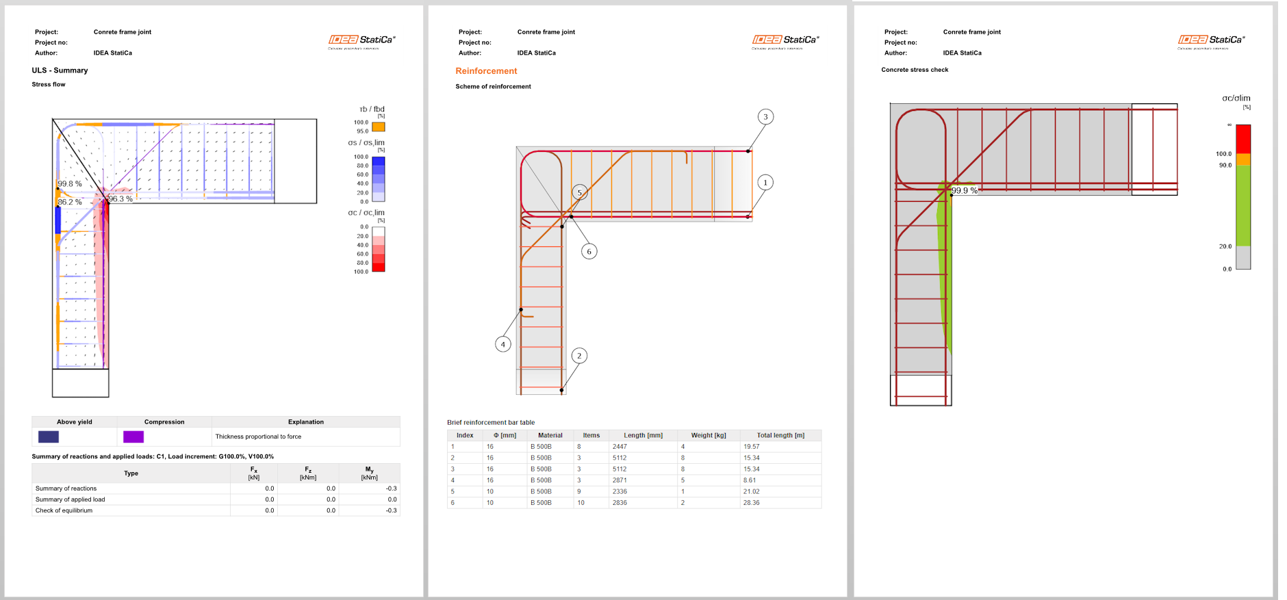 Structural design of a concrete frame joint (EN) | IDEA StatiCa