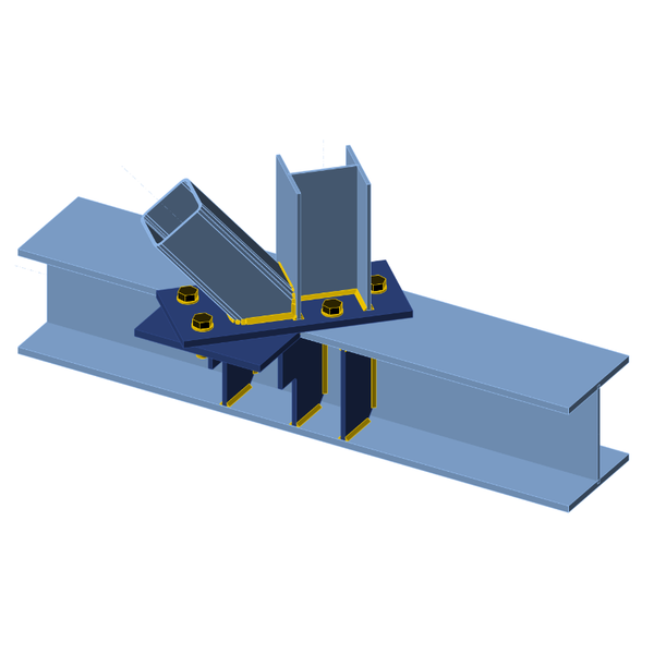 Rotated column with brace bolted to beam | IDEA StatiCa