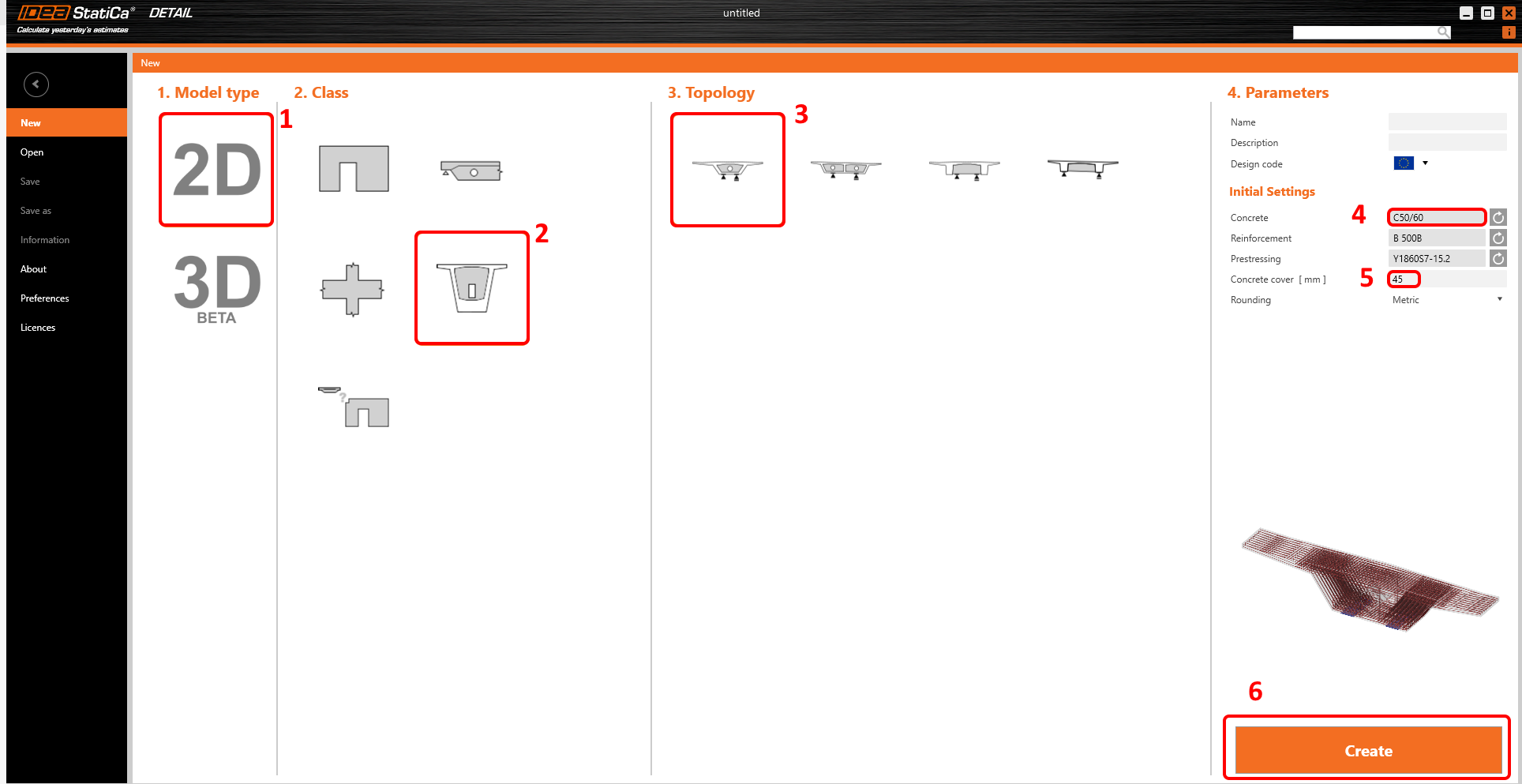 Prestressed bridge diaphragm (EN) | IDEA StatiCa