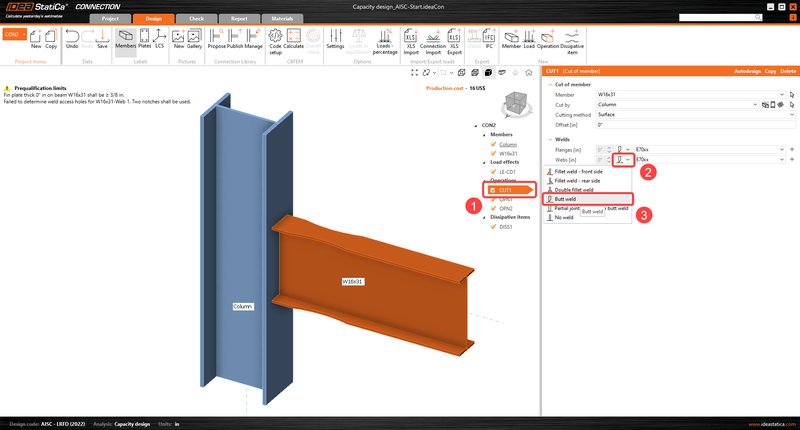 Steel connection capacity design (AISC) | IDEA StatiCa