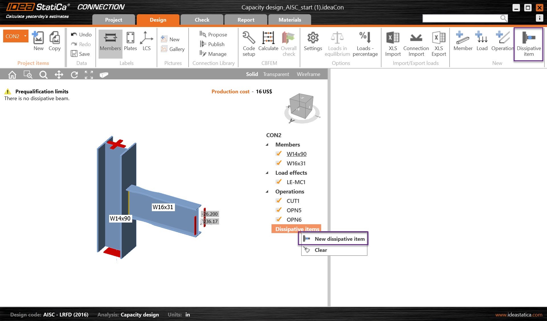 Steel connection capacity design (AISC) | IDEA StatiCa