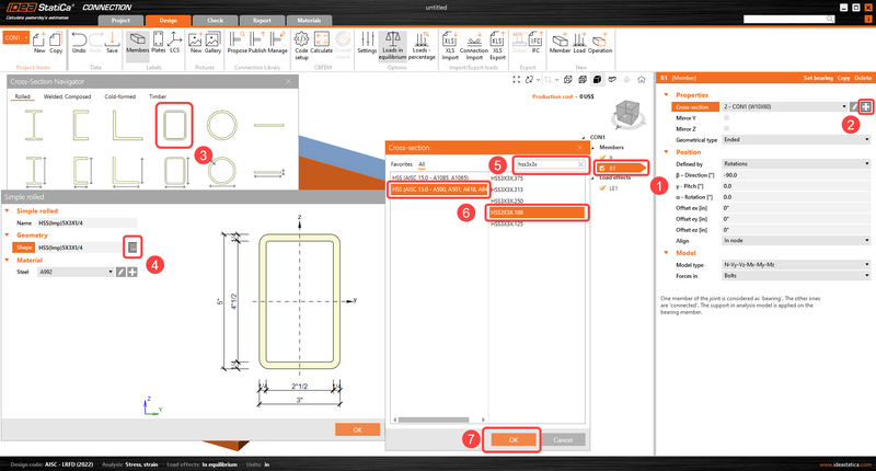 Buckling analysis of a steel connection (AISC) | IDEA StatiCa