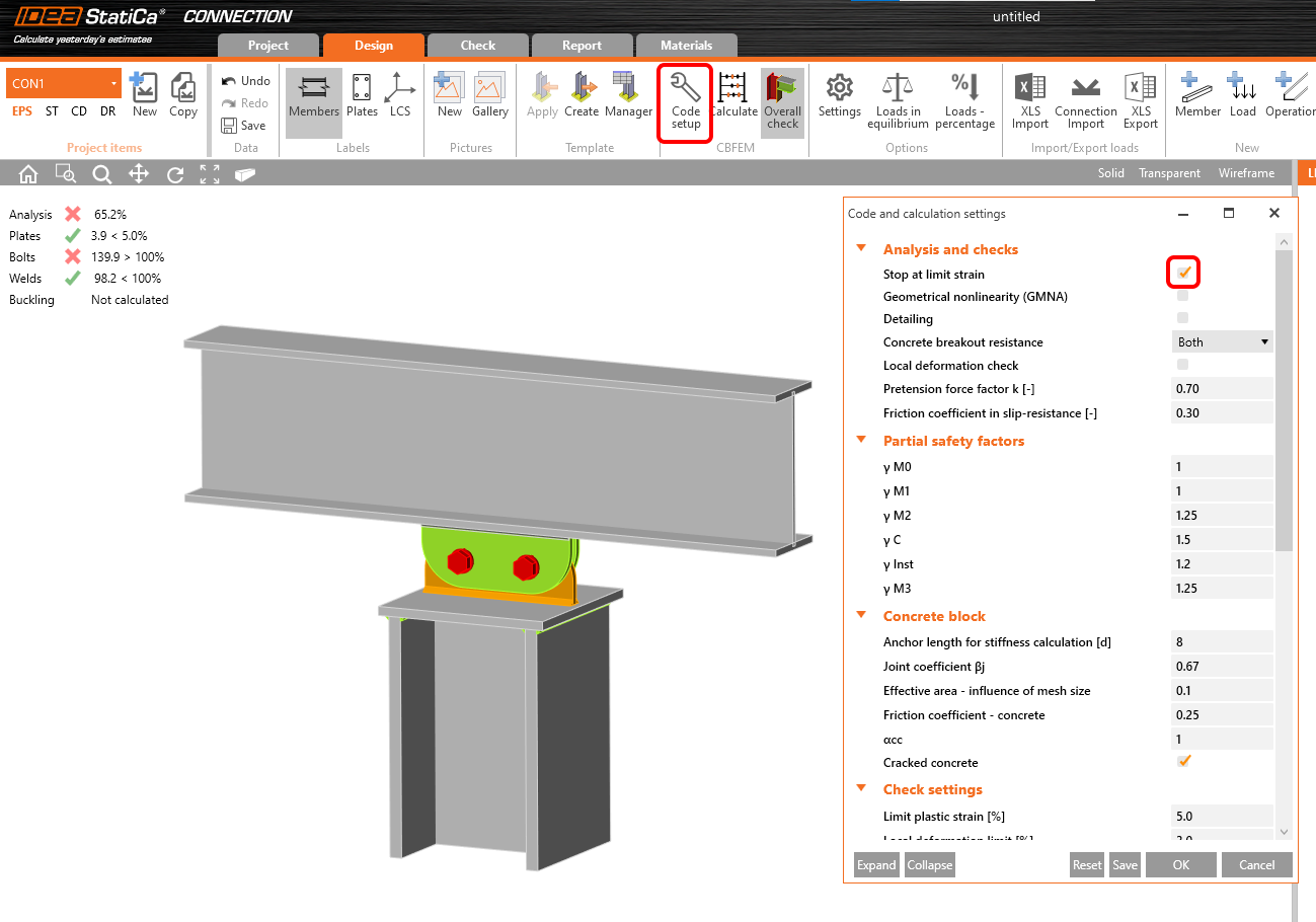 Connection analysis 0% or doesn't reach 100% | IDEA StatiCa