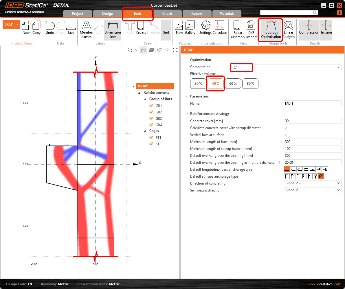 Reinforced column with a bracket (EN) | IDEA StatiCa