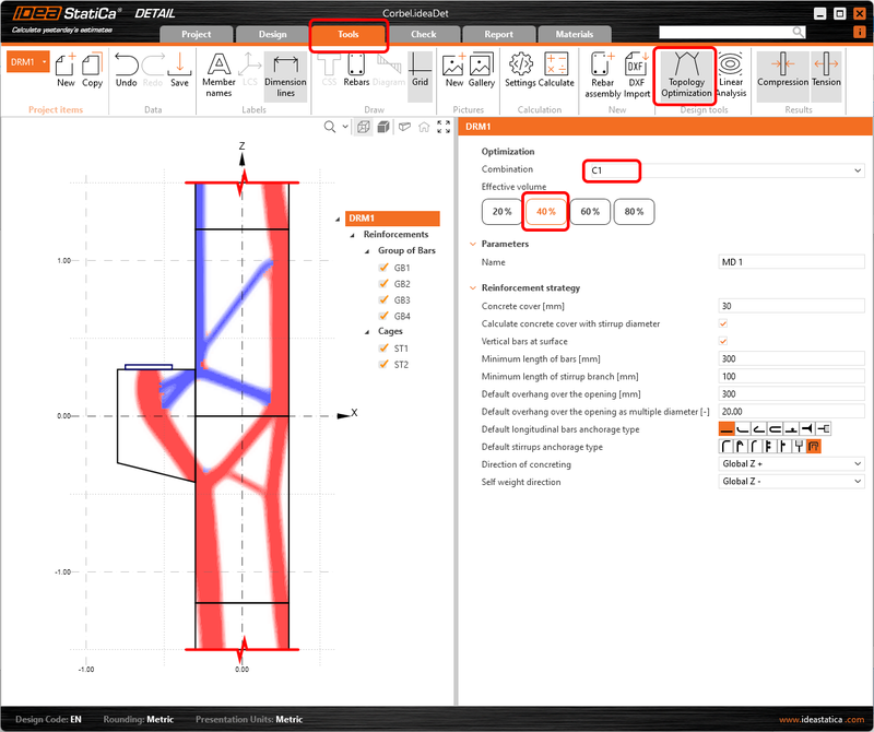 Reinforced column with a bracket (EN) | IDEA StatiCa