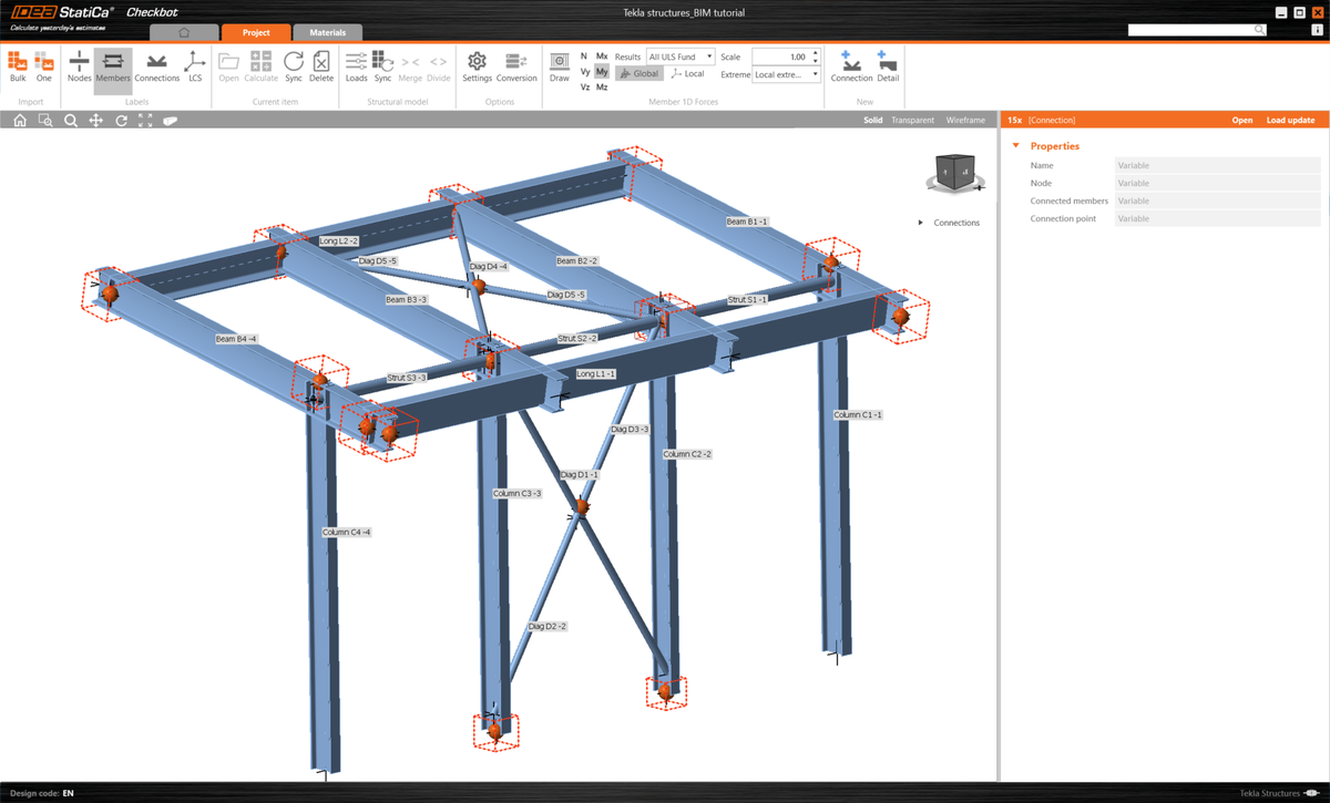 Tekla Structures BIM link for the structural design of a steel ...