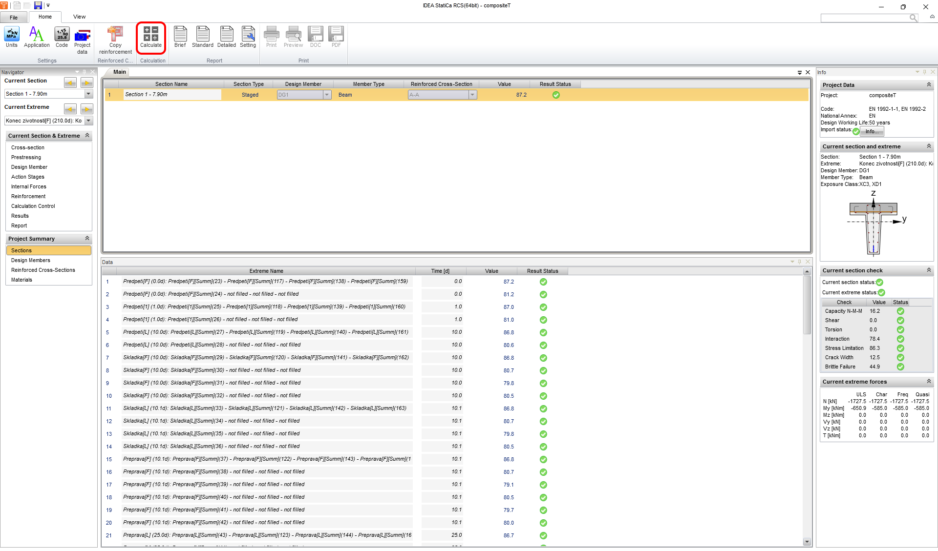 Midas Civil tutorial for BIM link for concrete design | IDEA StatiCa