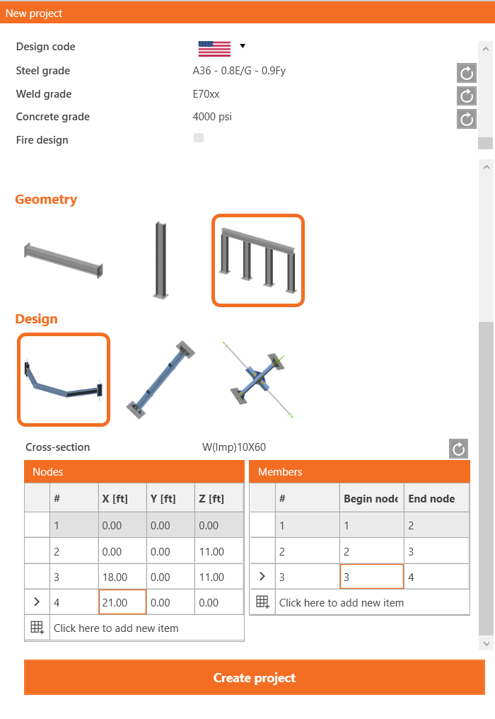 Structural design and code-check of a steel frame (AISC) | IDEA StatiCa