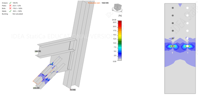 Brace Connection at beam-column connection in a braced frame (AISC ...