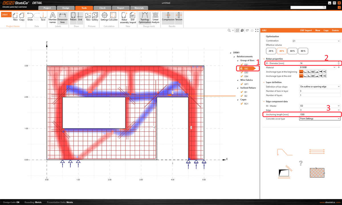 Structural design of a concrete wall (EN) | IDEA StatiCa