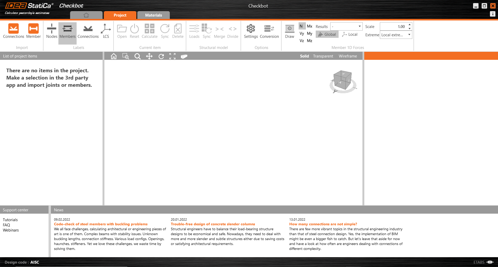 ETABS BIM link for steel connection design (AISC) | IDEA StatiCa