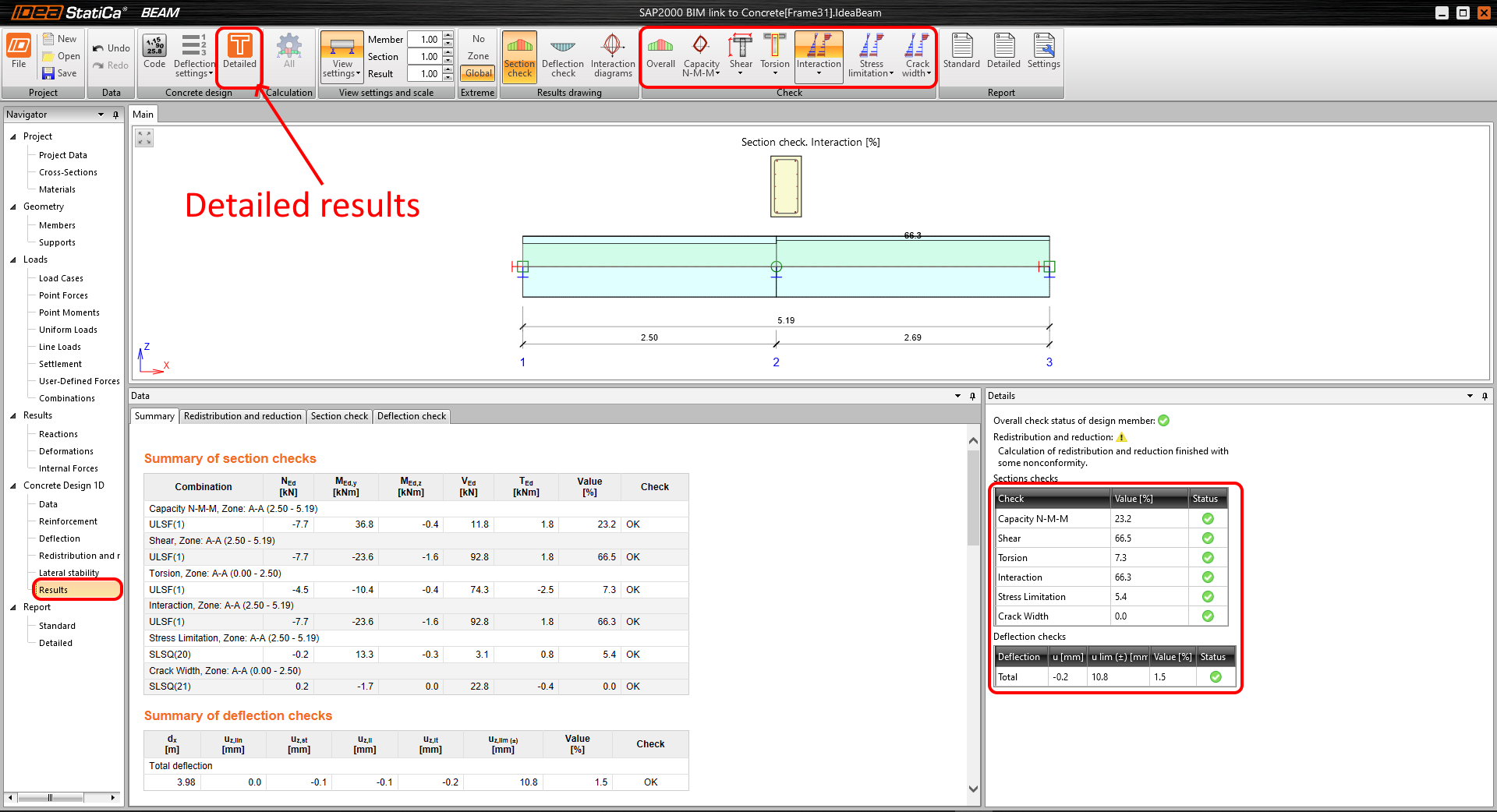 SAP2000 BIM link for the concrete structural design (EN) | IDEA StatiCa
