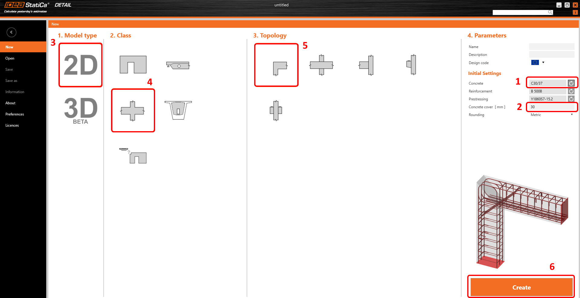 Structural design of a concrete frame joint (EN) | IDEA StatiCa