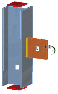 Fillet weld in fin plate joint | IDEA StatiCa