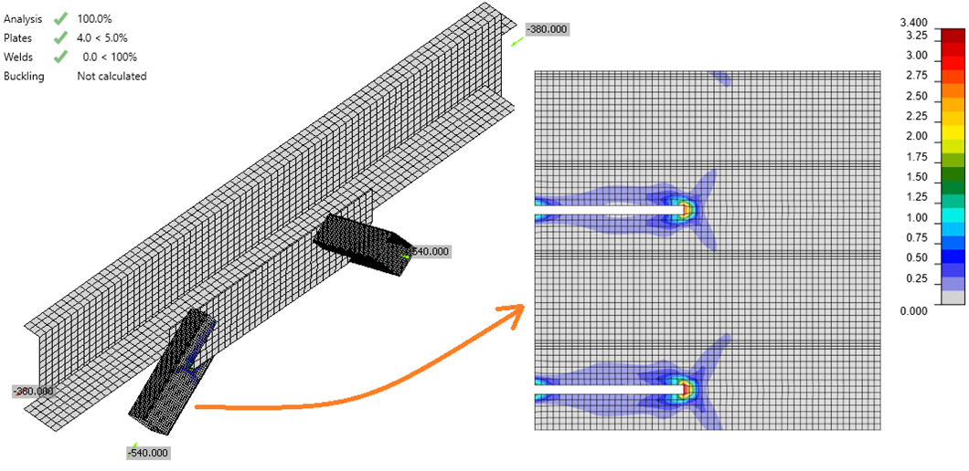 Chevron Brace Connection in a braced frame | IDEA StatiCa