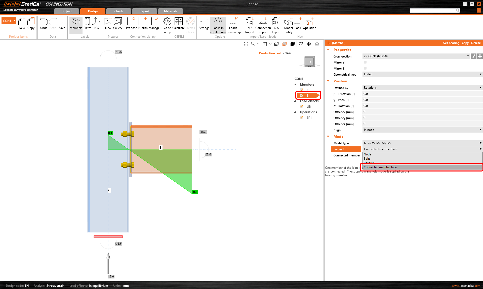 How to define correct load position (Forces in) | IDEA StatiCa