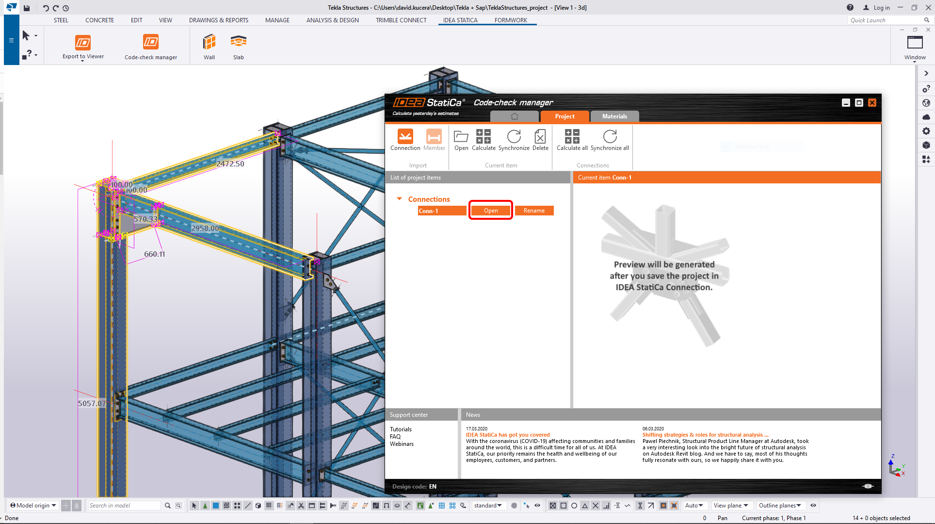 How to combine Tekla Structures and SAP2000 for steel connection design (EN) | IDEA StatiCa