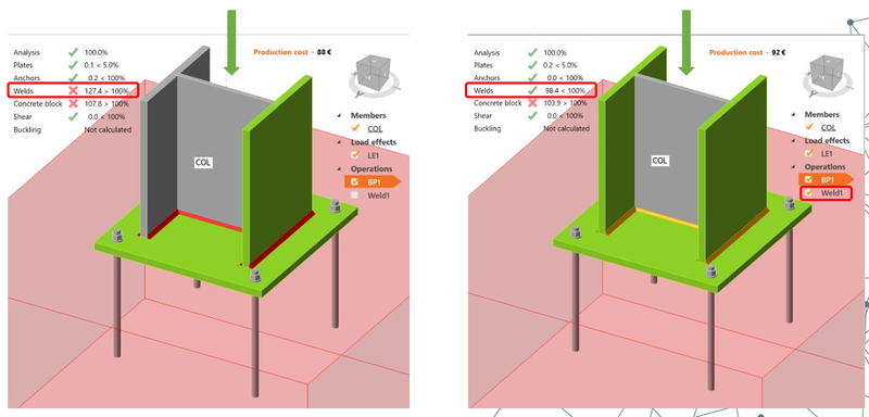 Combining weld and contact operations | IDEA StatiCa
