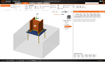 Structural design of footing with diagonal (AISC) | IDEA StatiCa