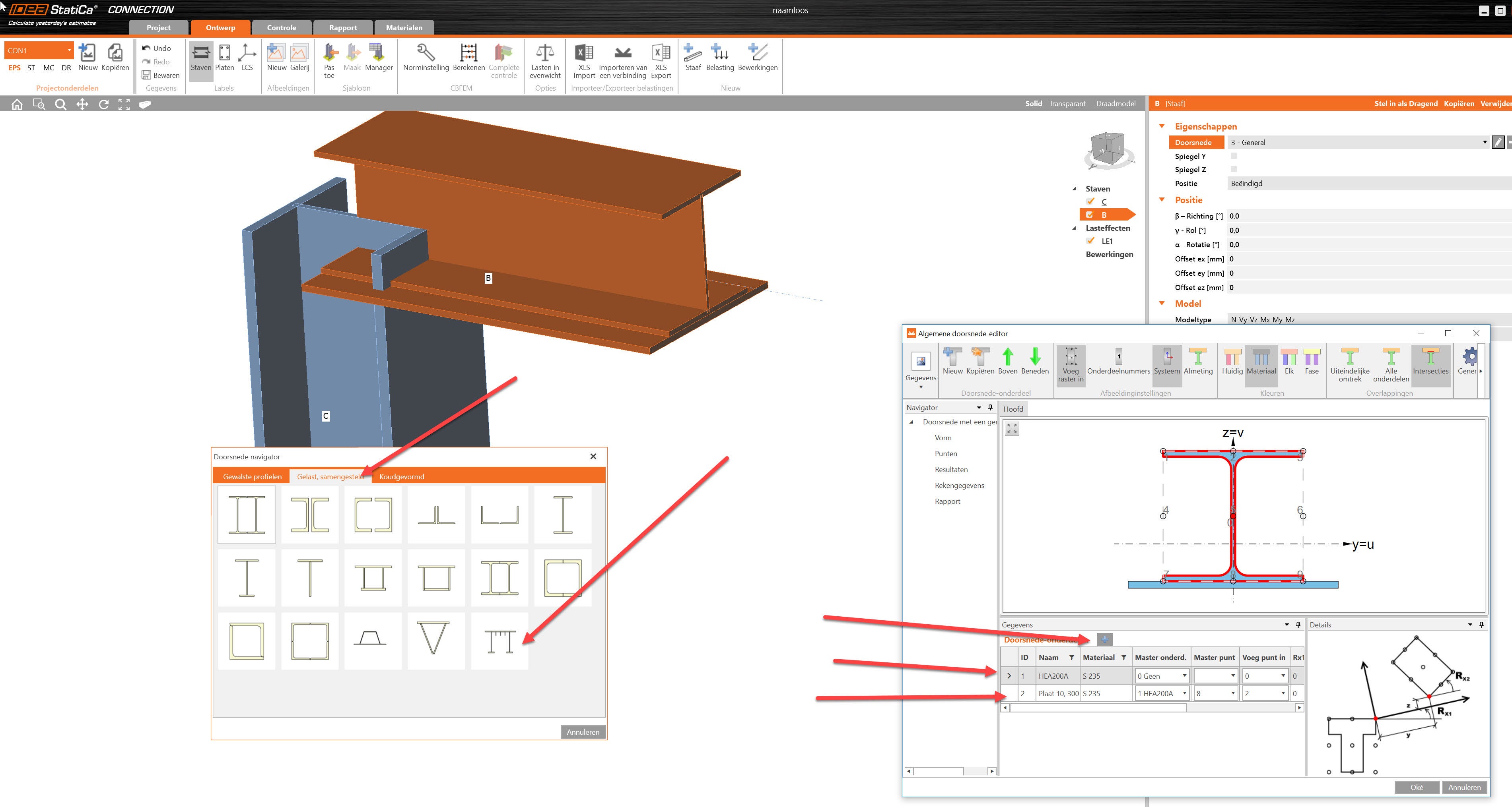 THQ, THQa-(Pet-ligger), IFB-, SFB-ligger modelleren in IDEA CONNECTION ...