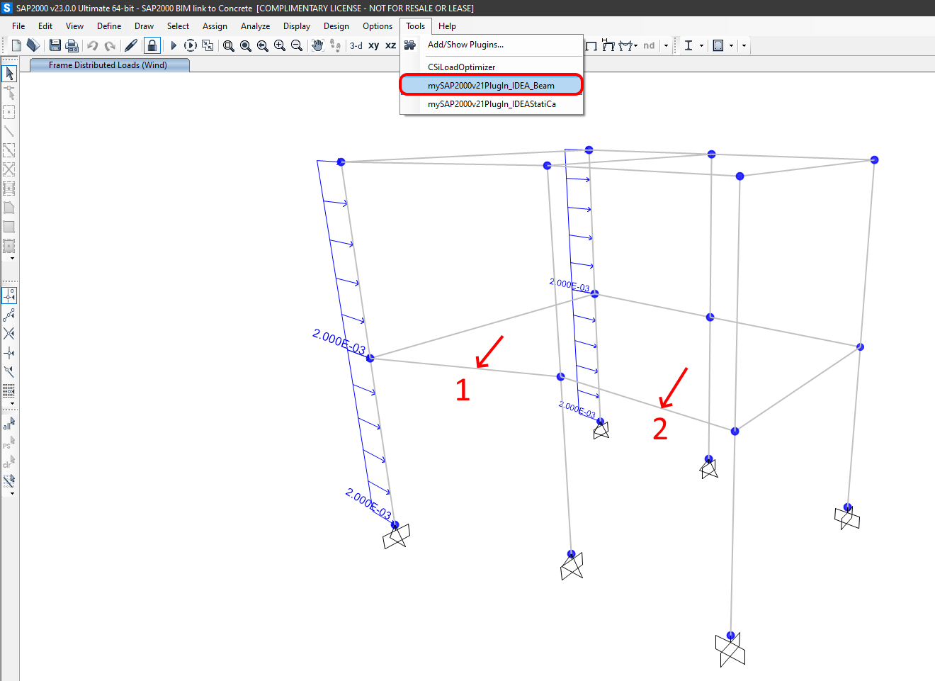 SAP2000 BIM link for the concrete structural design (EN) | IDEA StatiCa