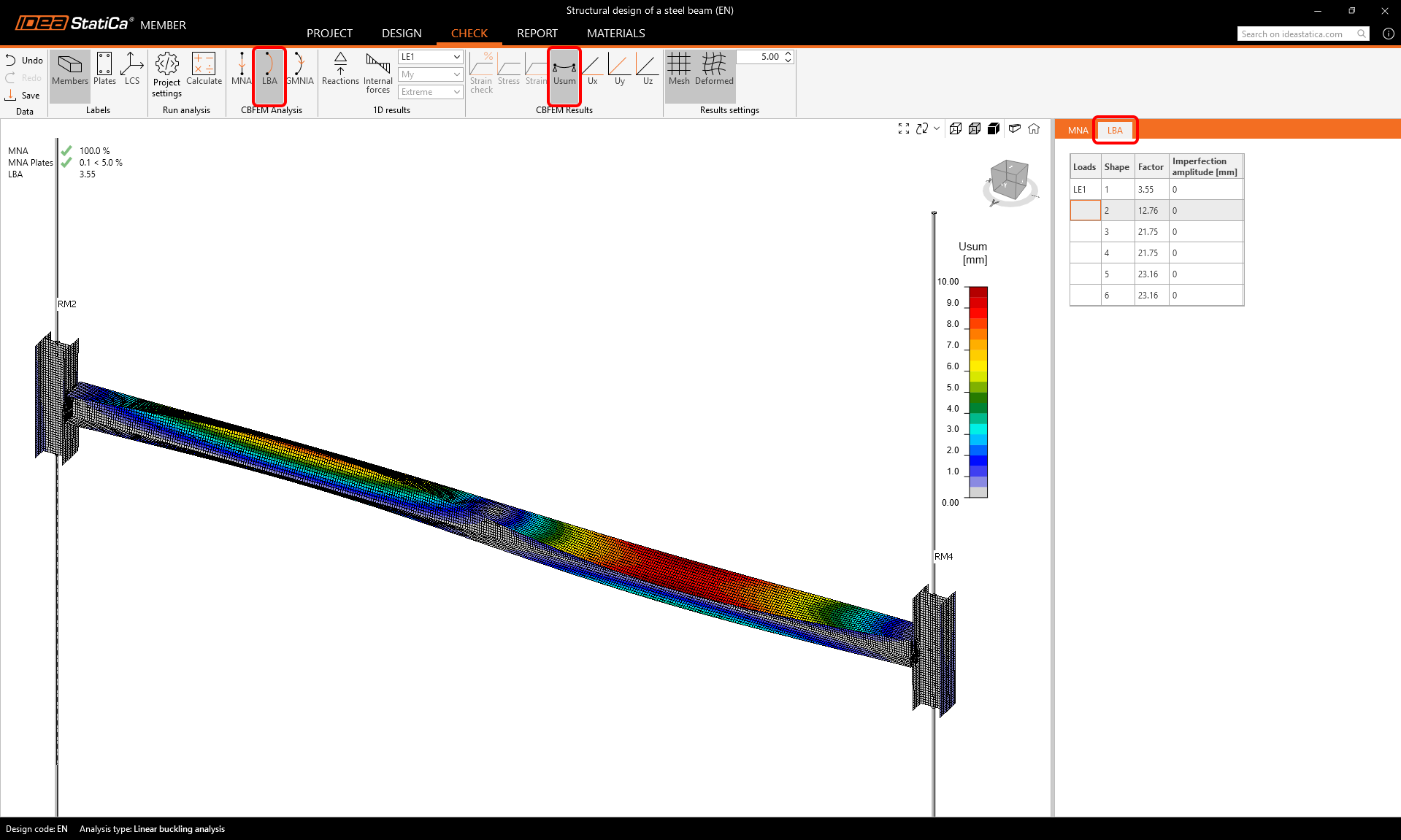 Structural design of steel beam (EN) | IDEA StatiCa