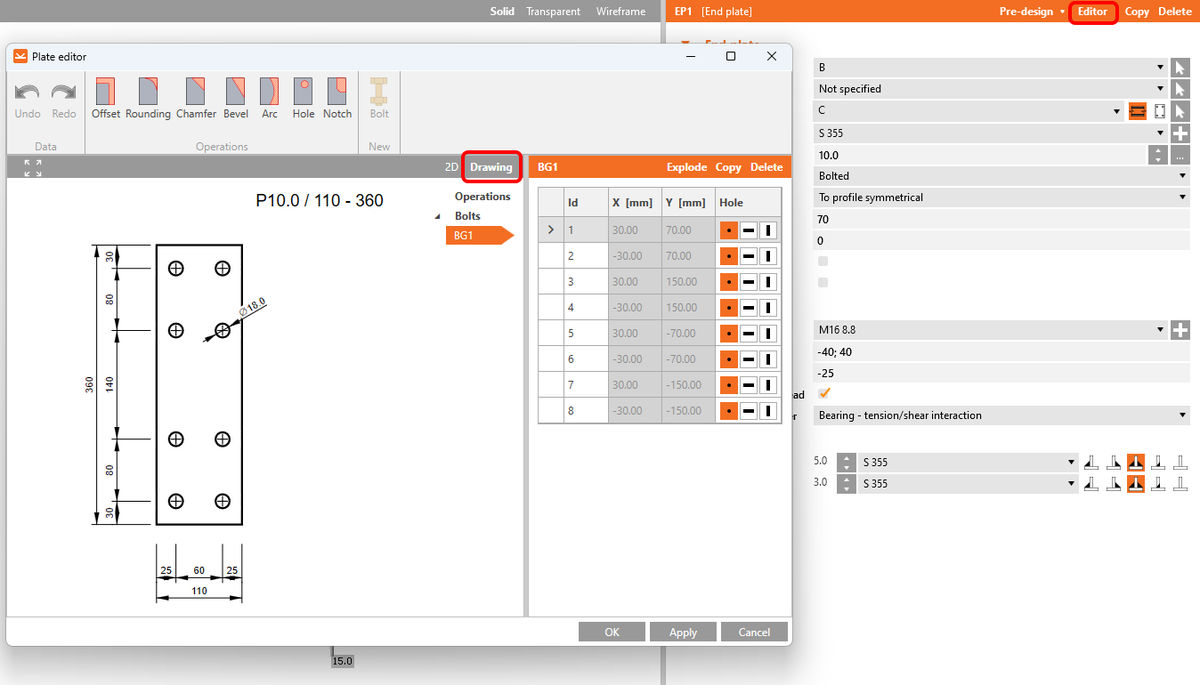 How to set position of bolts | IDEA StatiCa