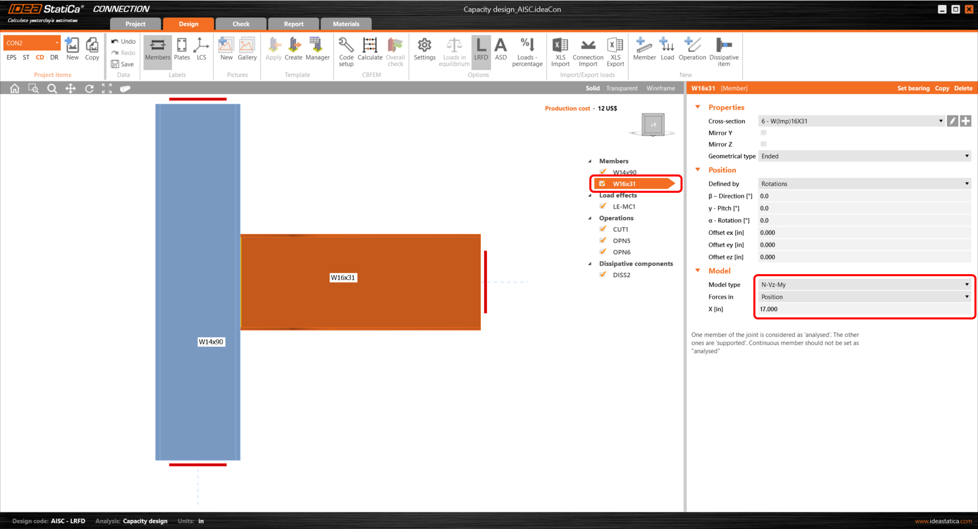 Steel connection capacity design (AISC) | IDEA StatiCa
