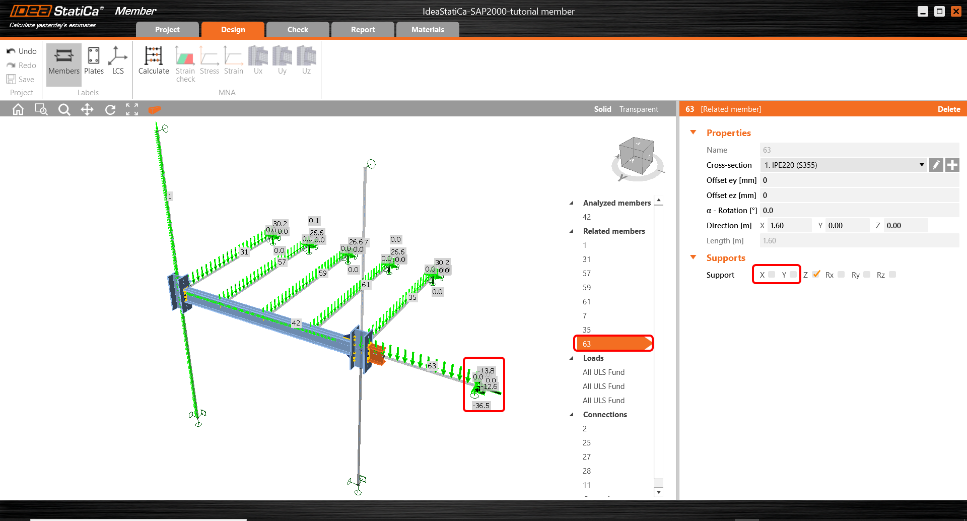 SAP2000 BIM link tutorial for member design | IDEA StatiCa