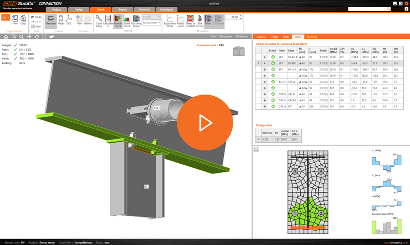 Software for structural steel connection and member design and analysis ...