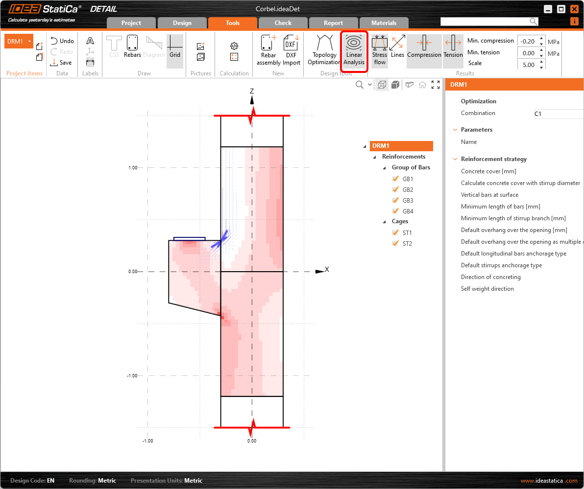 Reinforced column with a bracket (EN) | IDEA StatiCa