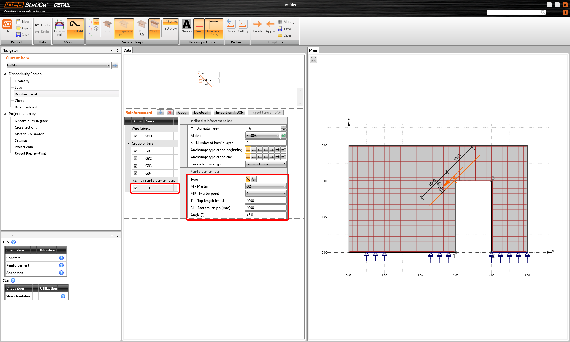 Reinforcement definition in the Detail application | IDEA StatiCa