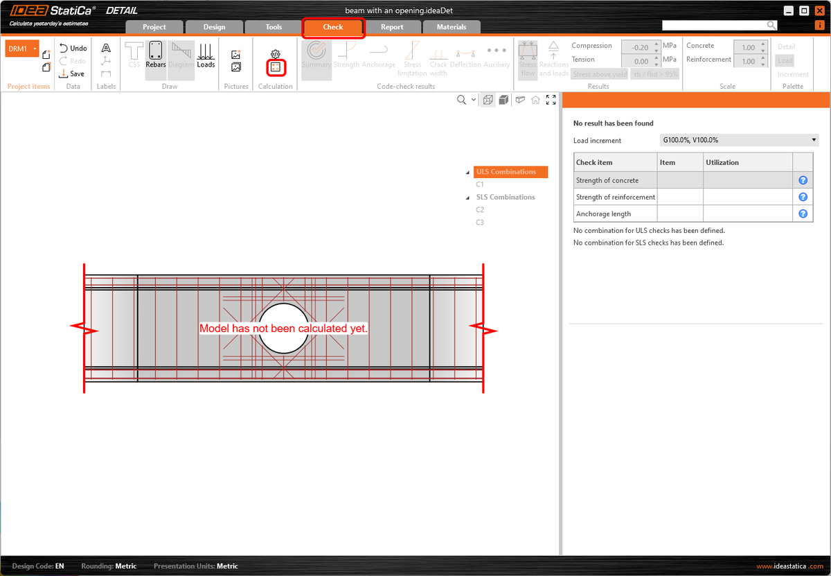 Structural design of a concrete beam with an opening (EN) | IDEA StatiCa