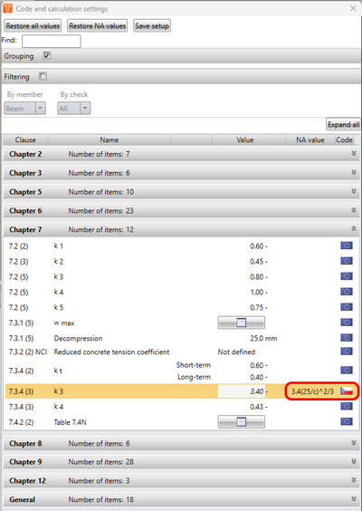 Code and calculation settings in RCS | IDEA StatiCa