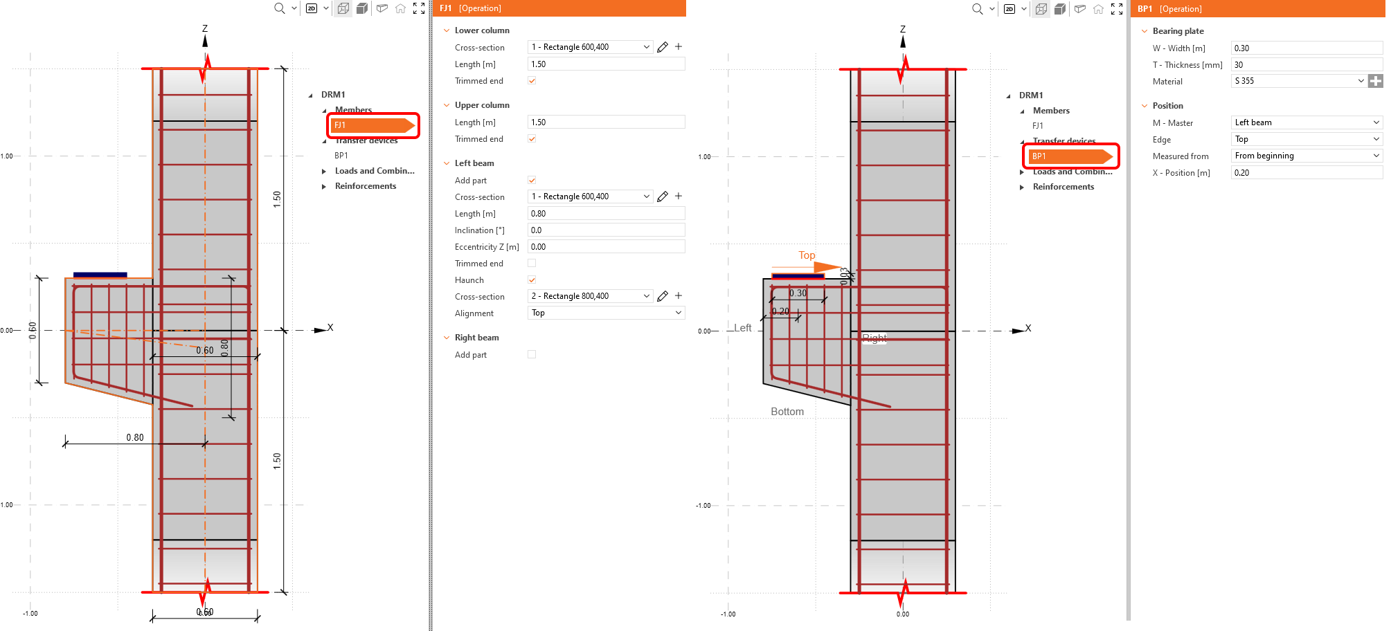 Reinforced column with a bracket (EN) | IDEA StatiCa