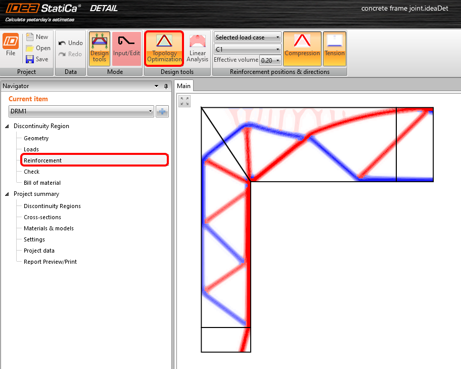 Structural design of a concrete frame joint (EN) | IDEA StatiCa