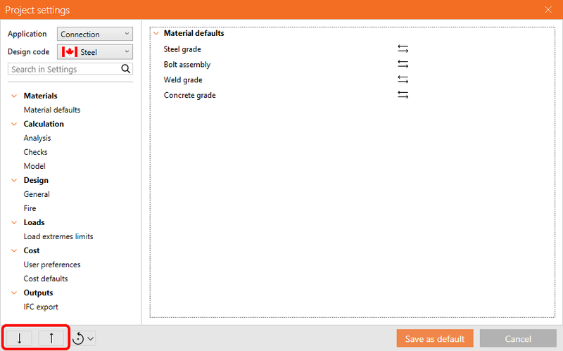 Project settings | IDEA StatiCa