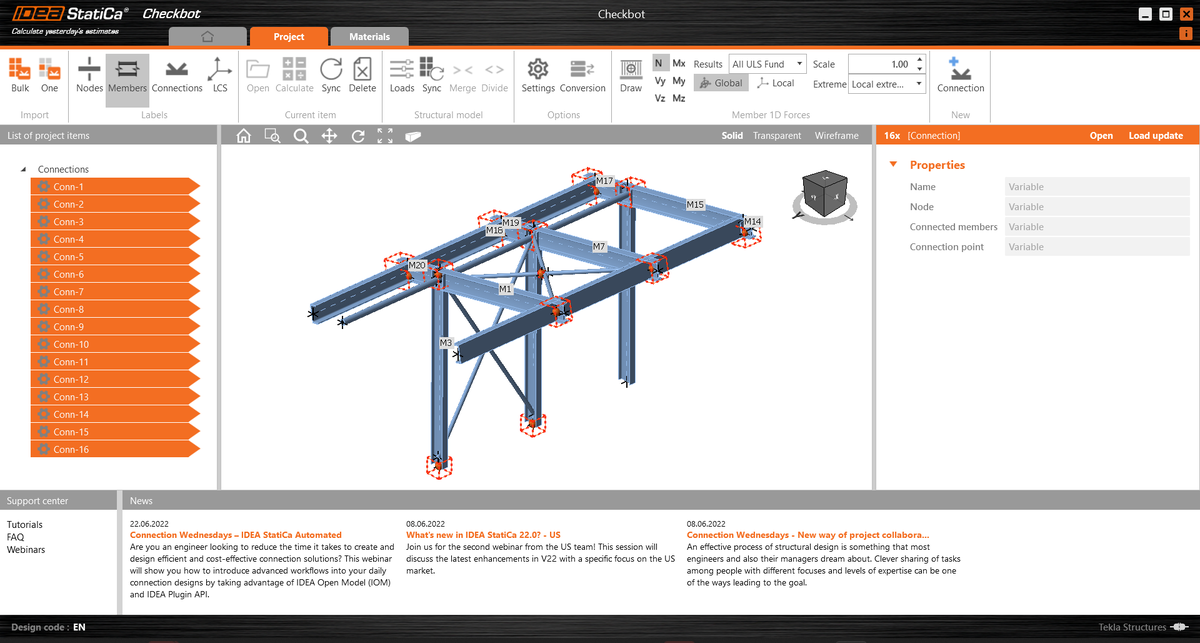 Tekla Structures BIM link for the structural design of a steel ...