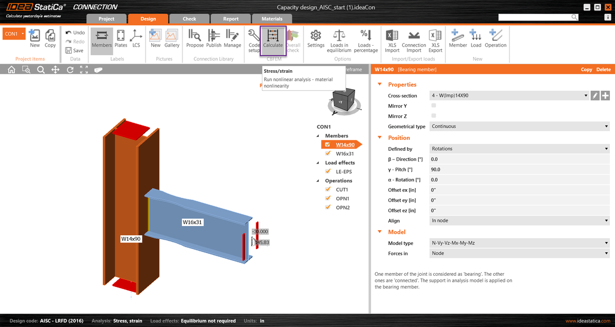 Steel connection capacity design (AISC) | IDEA StatiCa