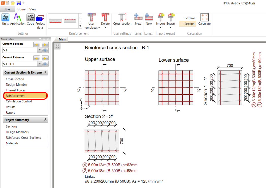 Structural design of a reinforced concrete slab (EN) | IDEA StatiCa
