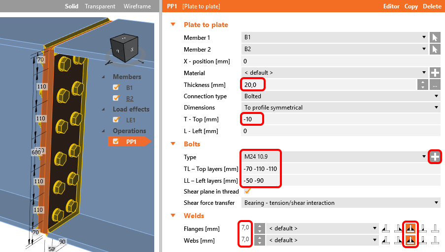 Bolted plate to plate connection design (EN) | IDEA StatiCa