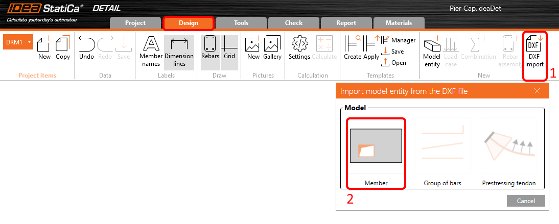 Design and code-check of a pier cap from DXF (EN) | IDEA StatiCa