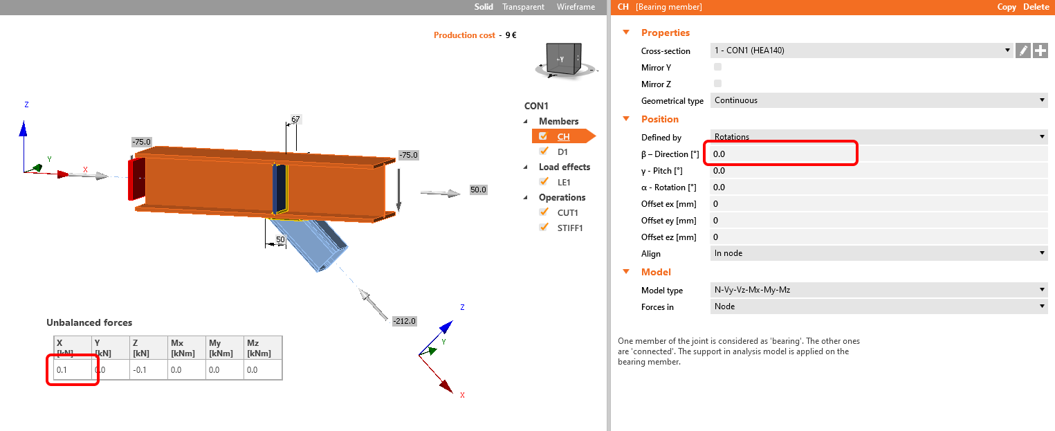 The right LCS orientation | IDEA StatiCa