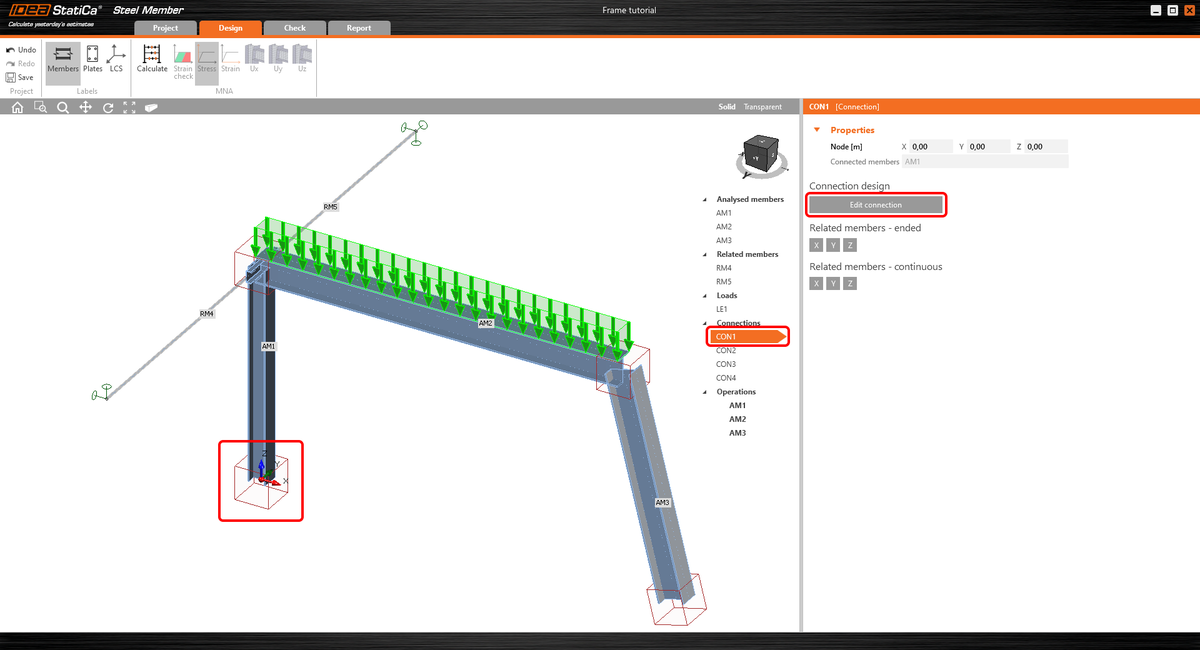 Structural design and code-check of a steel frame (EN) | IDEA StatiCa