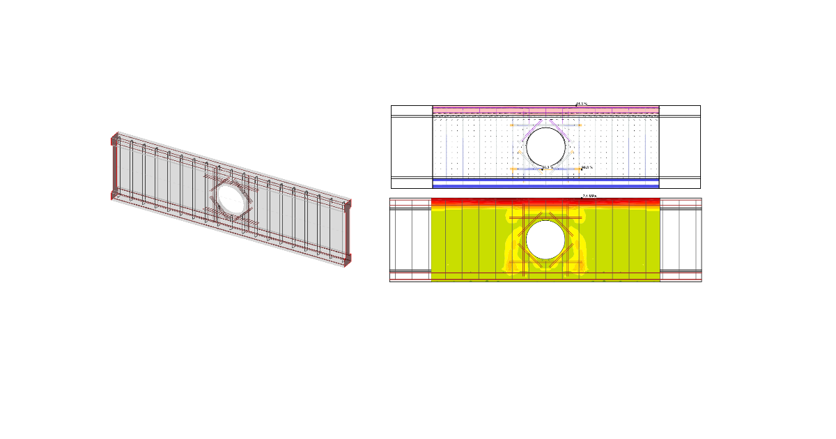 Concrete beam with an opening | IDEA StatiCa