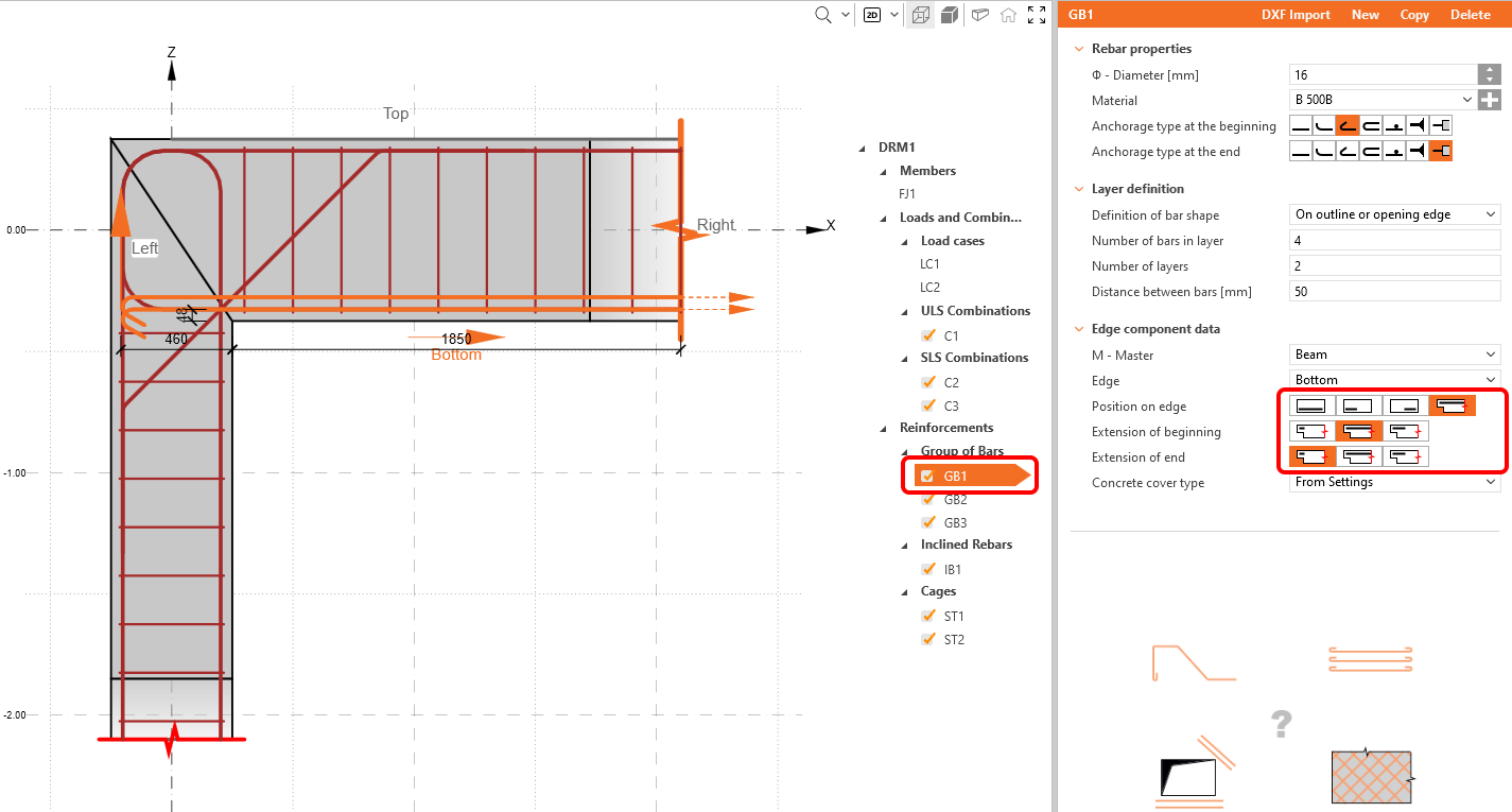 Structural design of a concrete frame joint (EN) | IDEA StatiCa