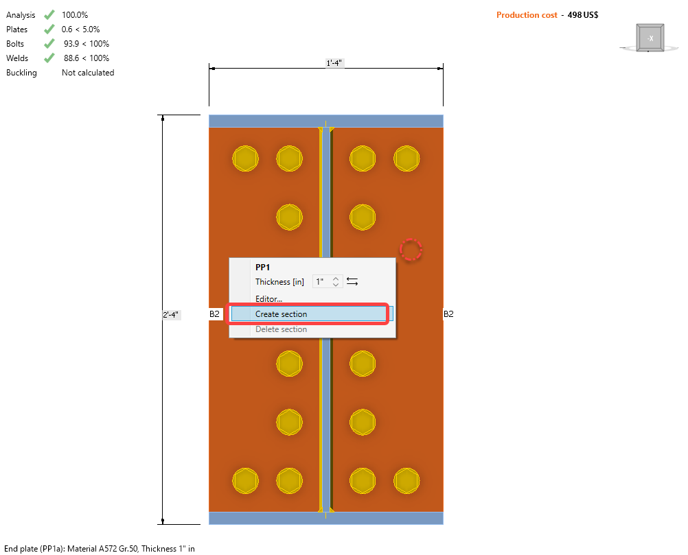 Bolted plate to plate connection design (AISC) | IDEA StatiCa