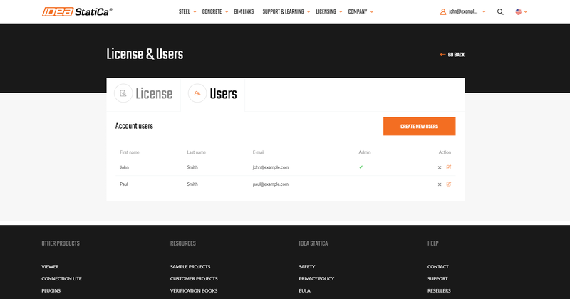 Setting up a commercial license | IDEA StatiCa