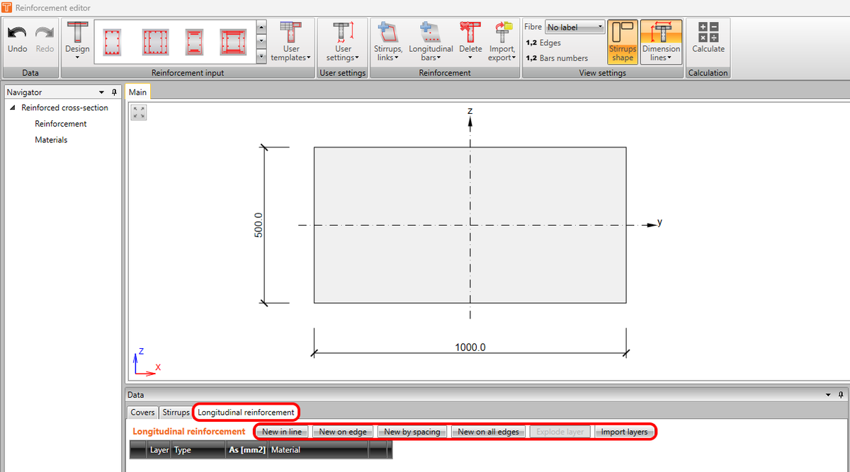 Reinforcement in RCS application | IDEA StatiCa